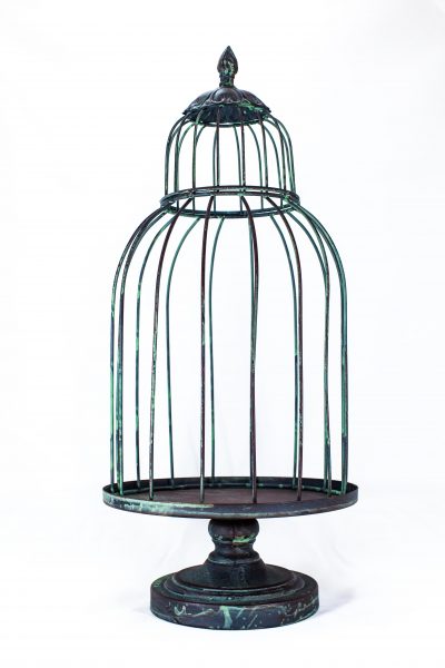 Wire Birdcage on Pedestal | Collage Home