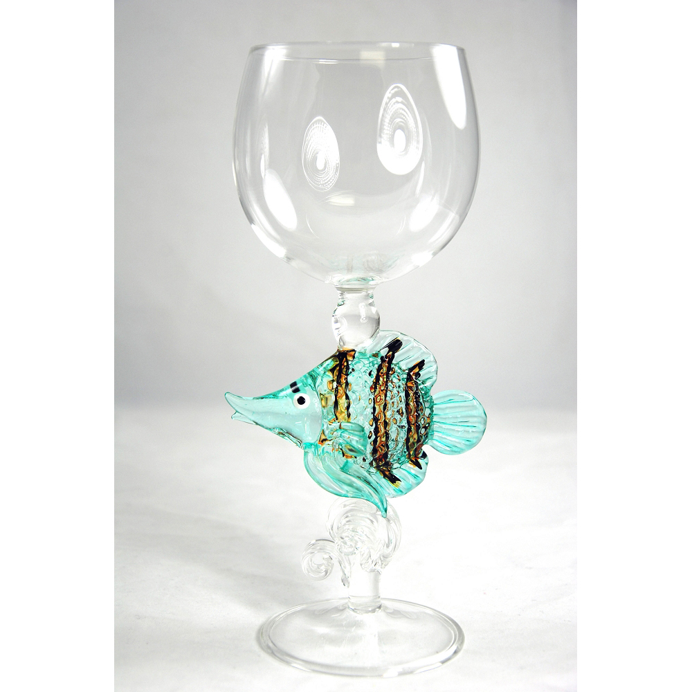 Hand Blown Angelfish Wine Glass | Collage Home