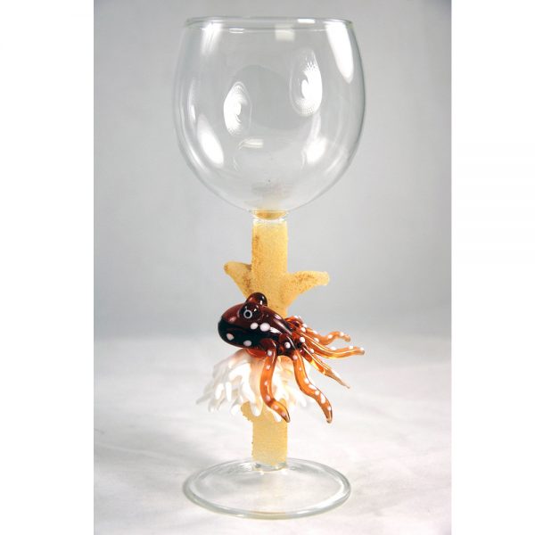 Hand Blown Octopus Wine Glass | Collage Home